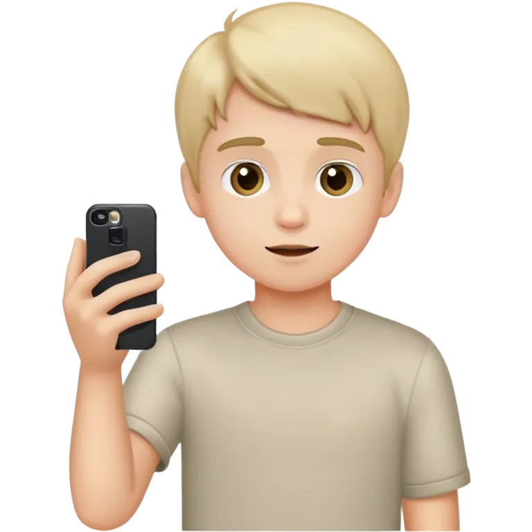 boy take picture with phone emoji | AI Emoji Generator