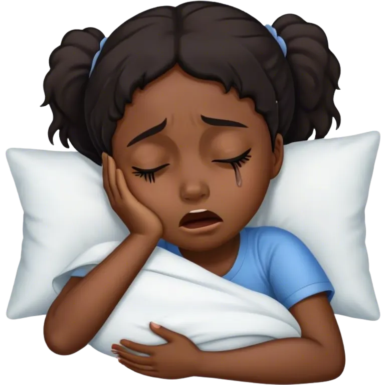 black girl crying herself to sleep emoji | AI Emoji Generator