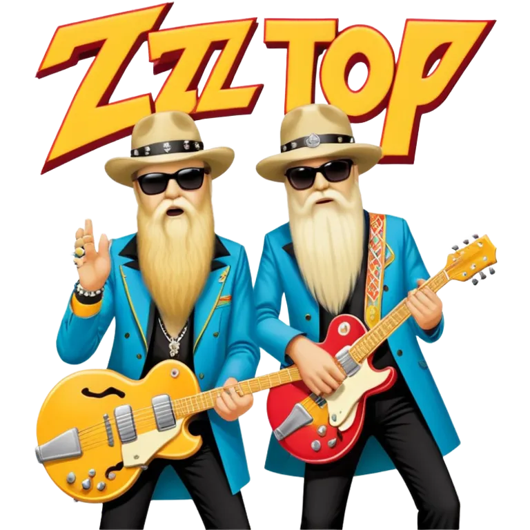 The poster of ZZ Top concert emoji | AI Emoji Generator