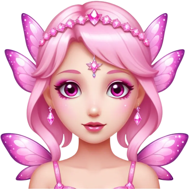 Fairy with sparkles pink bling y emoji | AI Emoji Generator