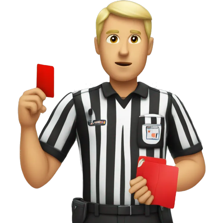 Referee drawing a red card emoji | AI Emoji Generator