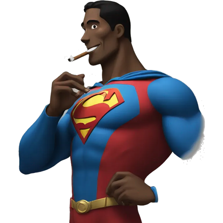 Black Superman smoking cigar emoji | AI Emoji Generator