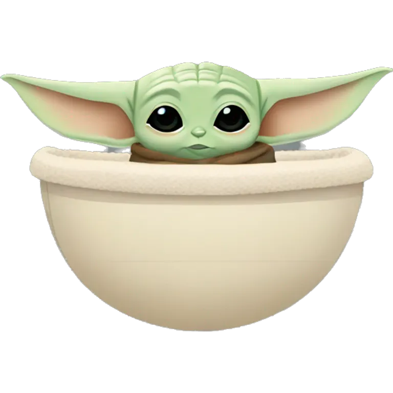 baby yoda mandalorian floating pod emoji | AI Emoji Generator