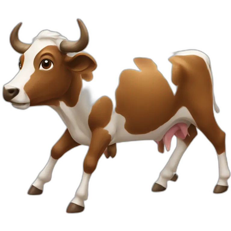 vaca saltando en dos patas emoji | AI Emoji Generator