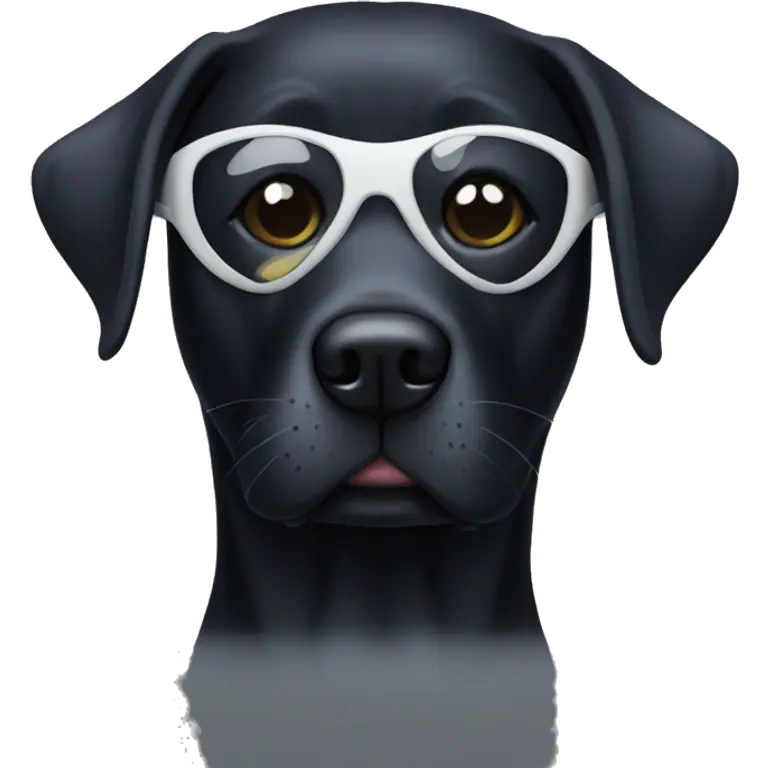 Black Lab wearing an eye mask emoji | AI Emoji Generator
