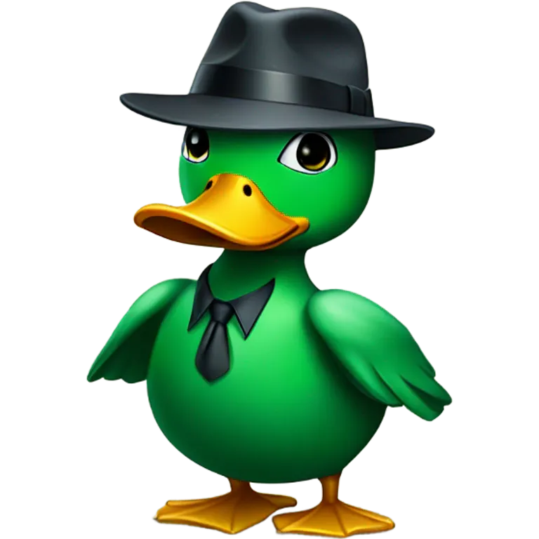green duck secret agent fedora emoji | AI Emoji Generator
