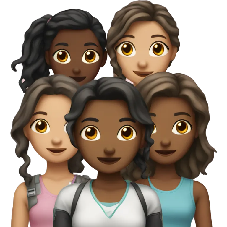 group of 5 girls emoji | AI Emoji Generator