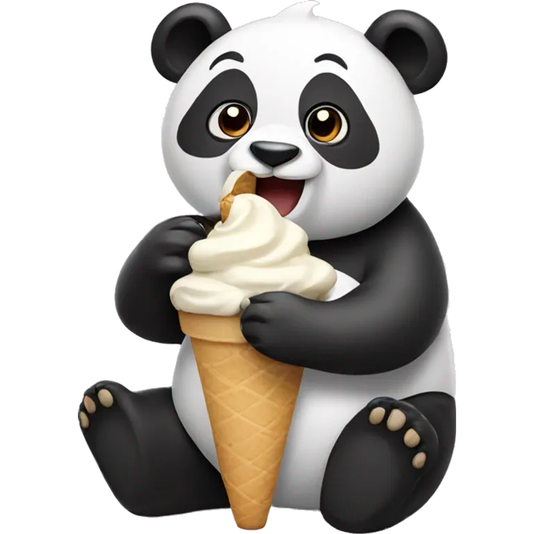 Panda eating ice cream emoji | AI Emoji Generator