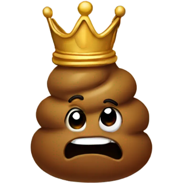 Poop wearing a crown emoji | AI Emoji Generator