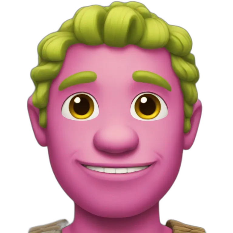 Pink skin shrek emoji | AI Emoji Generator