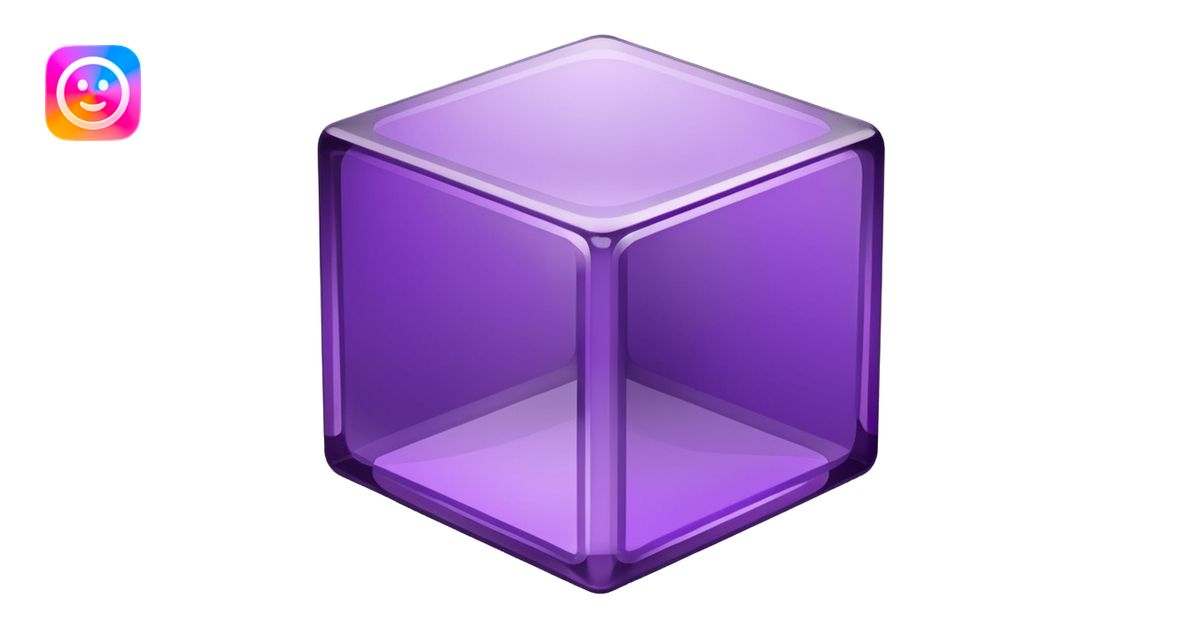 purple cube inside another glass cube isometric view emoji | AI Emoji ...