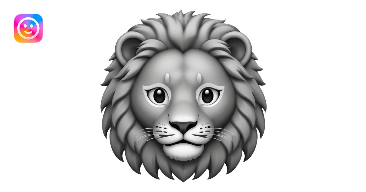 A face of lion roraing in black and white emoji emoji | AI Emoji Generator