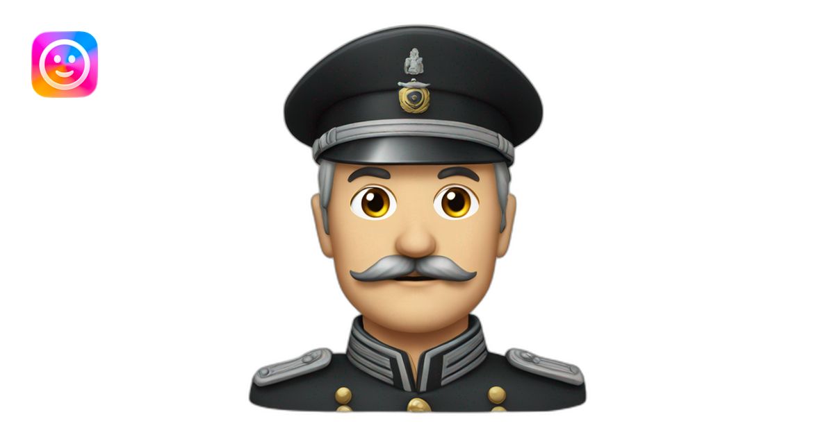 German général with square mustache emoji | AI Emoji Generator