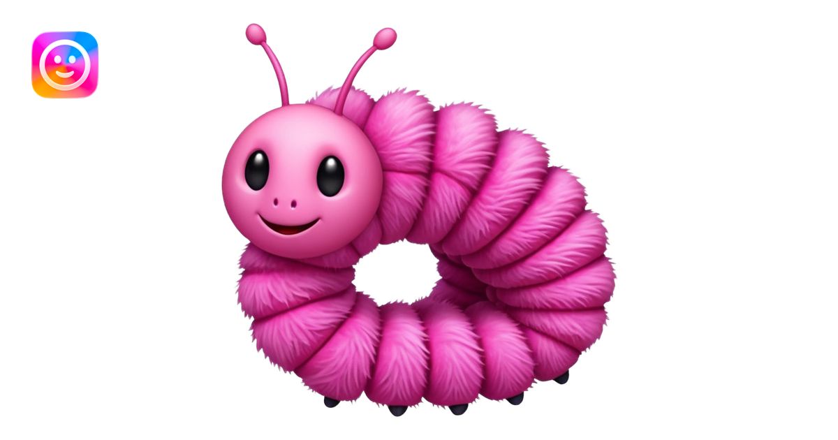 Caterpillar Pink Insect emoji | AI Emoji Generator