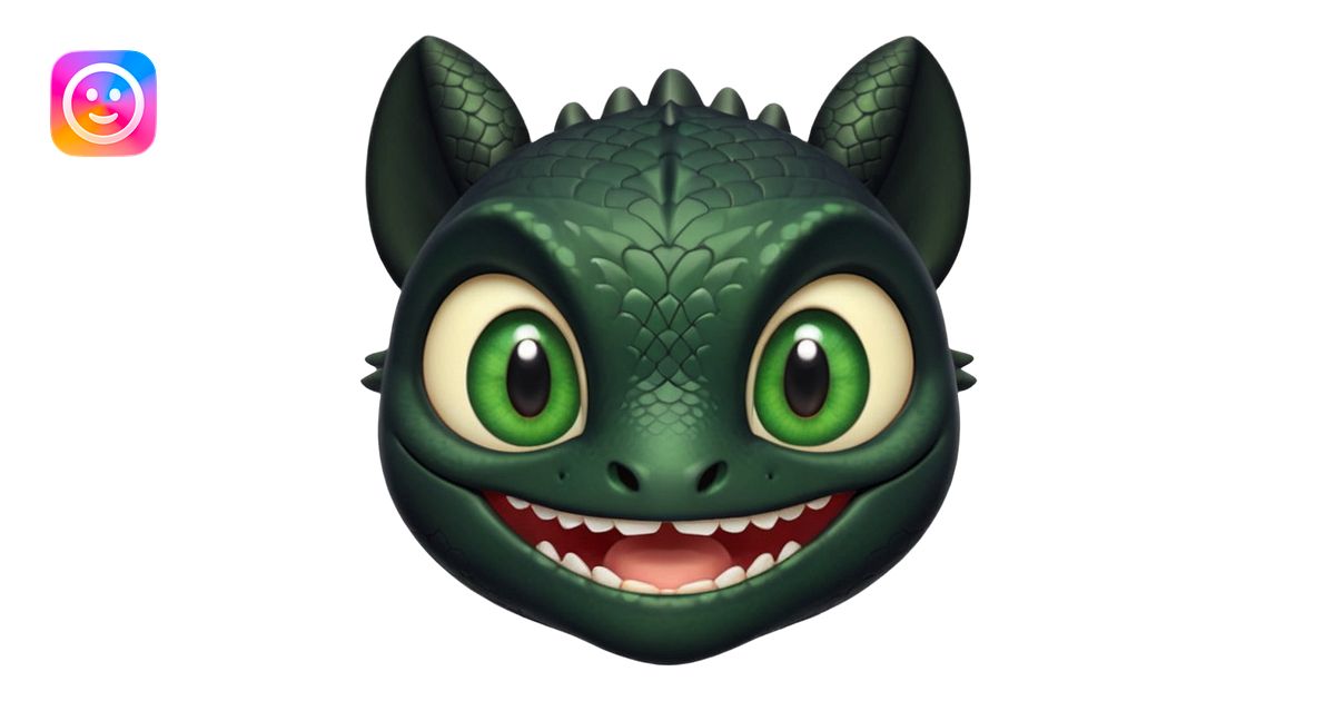 Toothless face from how to train your Dragon emoji | AI Emoji Generator