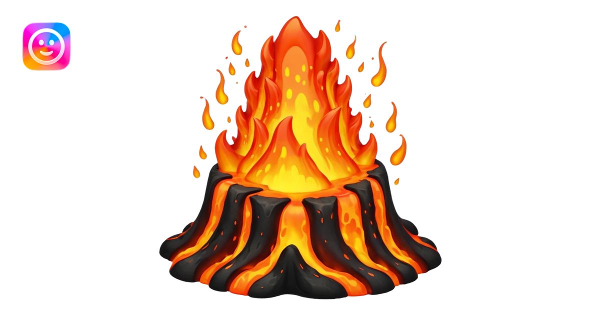 create an emoji of a little lava flow, no face just the lava emoji | AI ...