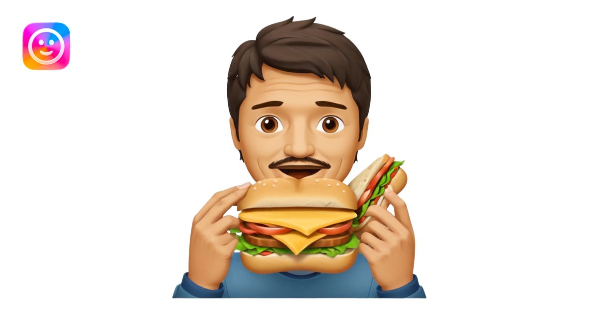 Pedro Pascal eating a sandwich meme emoji emoji | AI Emoji Generator