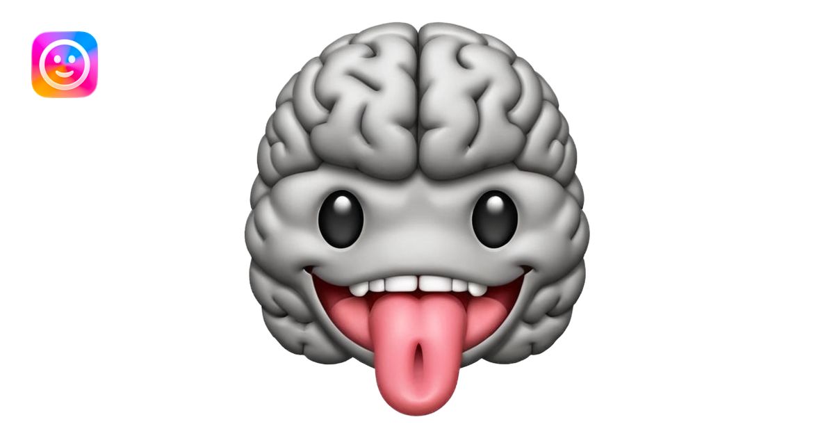 Tongue sticking out of brain emoji emoji | AI Emoji Generator
