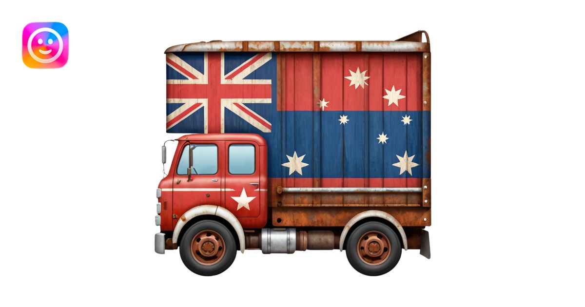 Old Mack truck with Australian flag printed only on the door emoji | AI ...