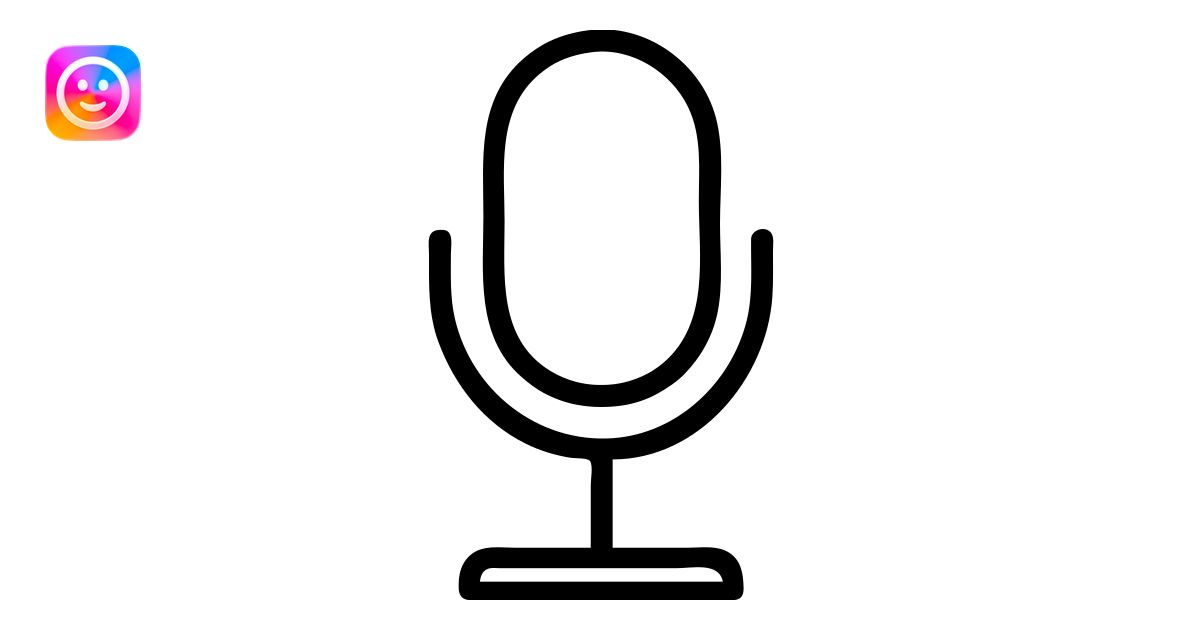 microphone, minimal outline, clean design, outlined icon with no fill ...