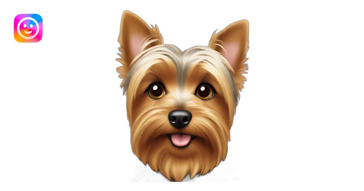 Yorkie with licking nose emoji | AI Emoji Generator