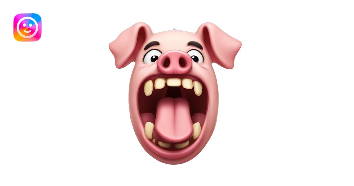 The Screaming Pig emoji | AI Emoji Generator