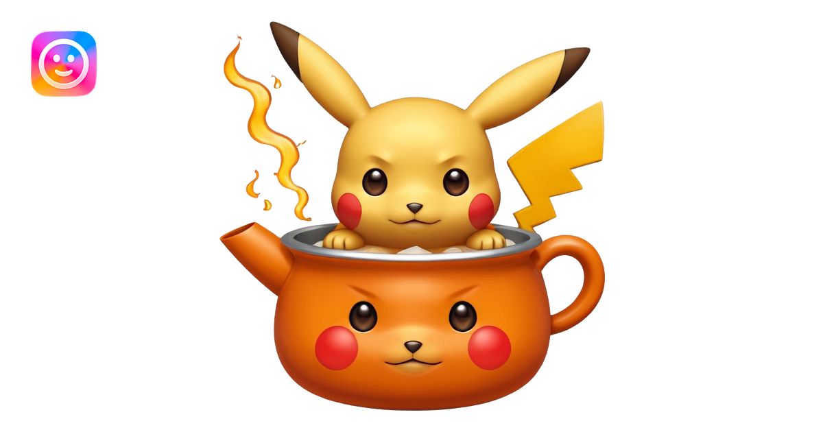 Un Pikachu rouge qui et triste avec des éclairs en fond et il a fait ...