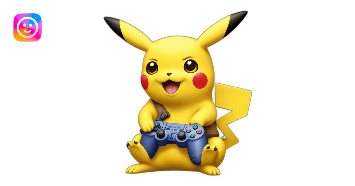 Pikachu qui joue à la PlayStation emoji | AI Emoji Generator