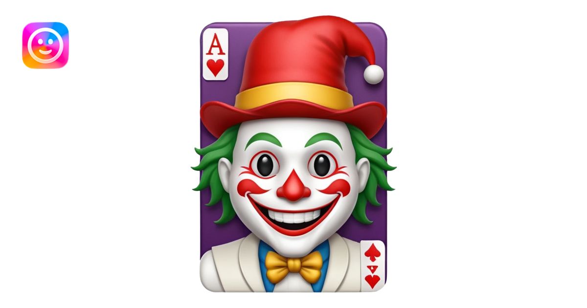 poker card with a jolly joker emoji | AI Emoji Generator