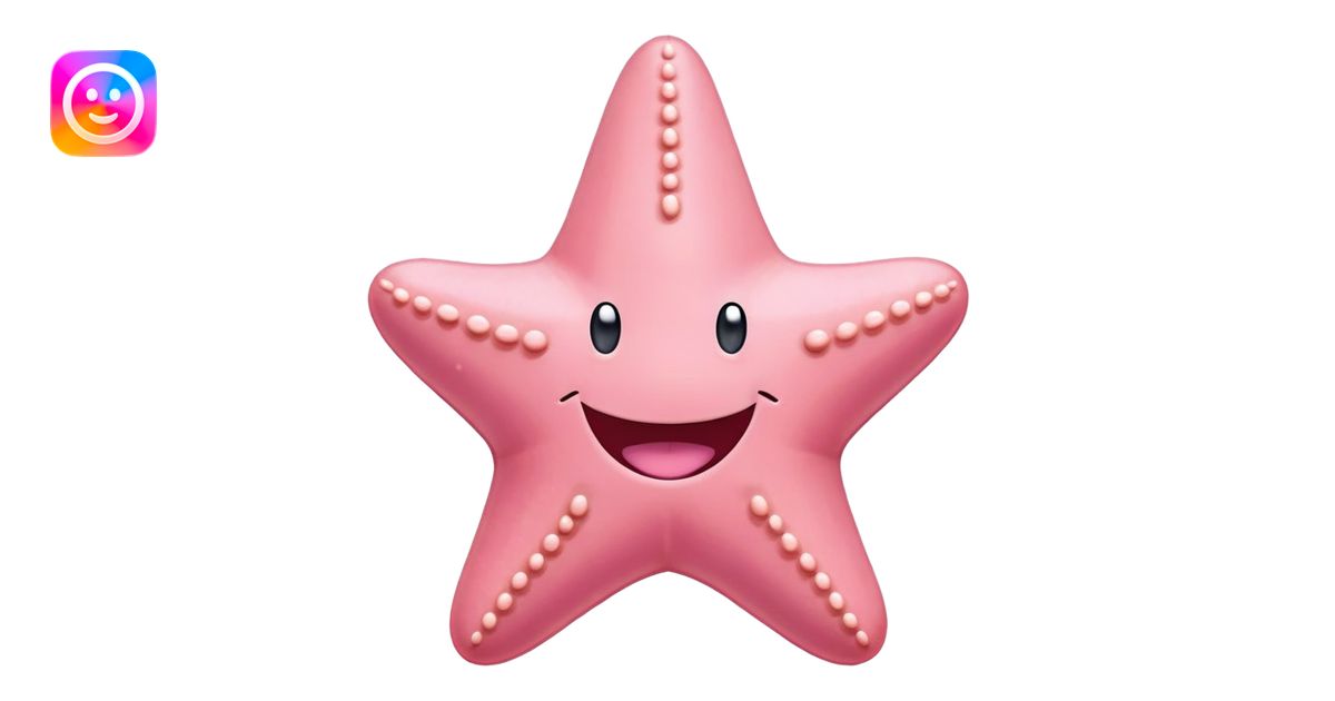 Patrick Star from SpongeBob, smiling emoji | AI Emoji Generator