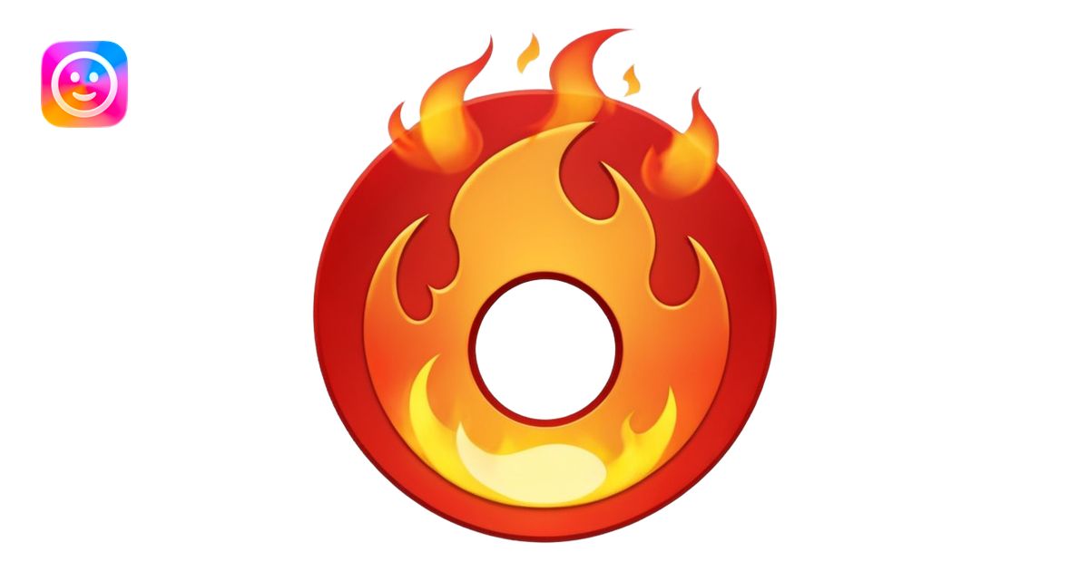 A minimalist CD disc with a subtle fire design, red flames, with a ...