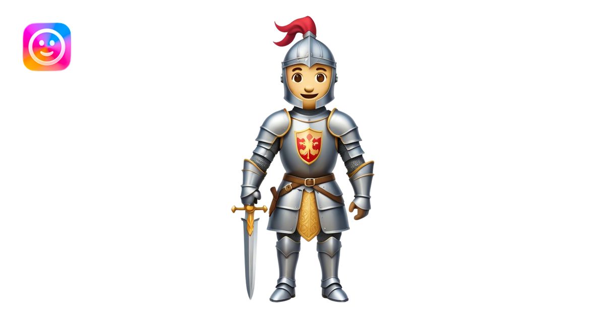 Clash of Clans aesthetic Cheerful Knight Portrait Emoji, With a radiant ...
