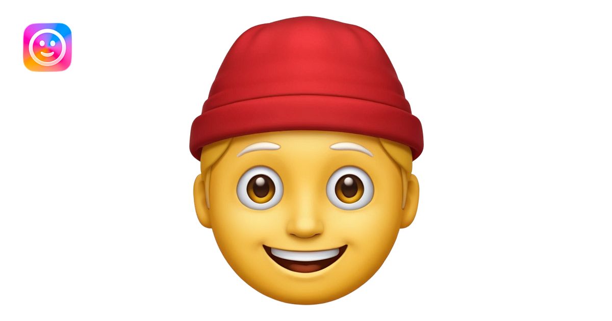 make a yellow face emoji with a red hat emoji | AI Emoji Generator