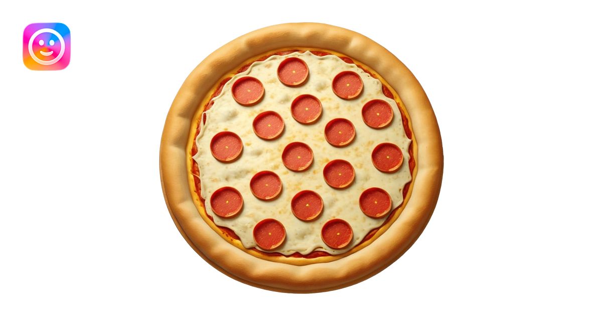 Full Pizza in the apple emoji style emoji | AI Emoji Generator