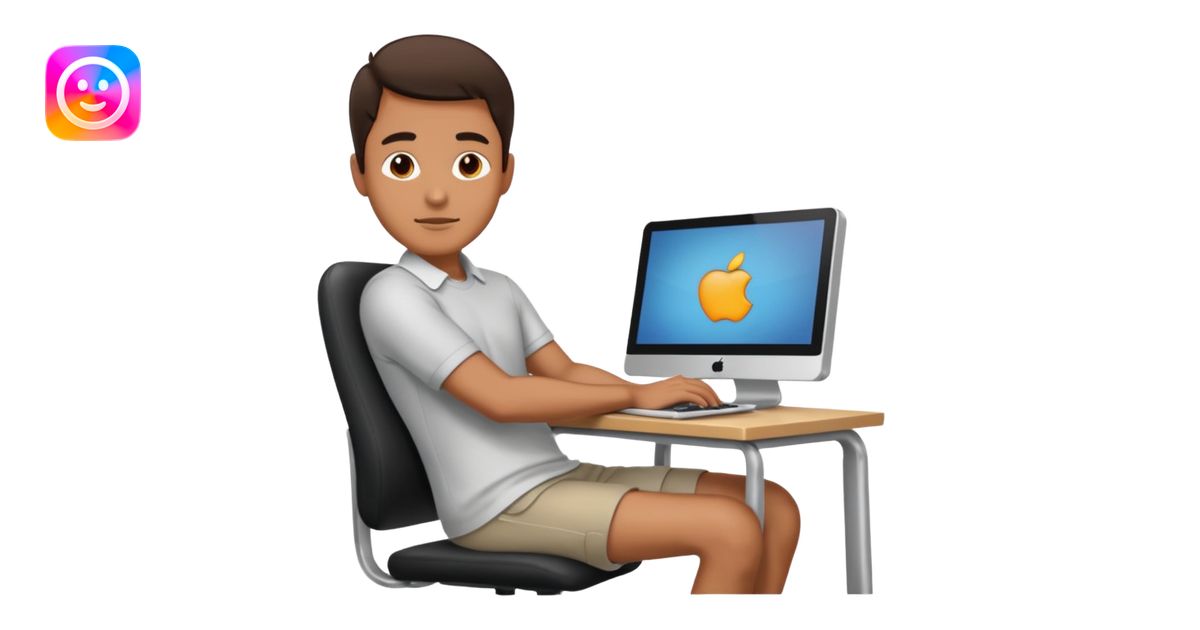 Man with both hands on lap moving view from back Infront of computer 2D ...