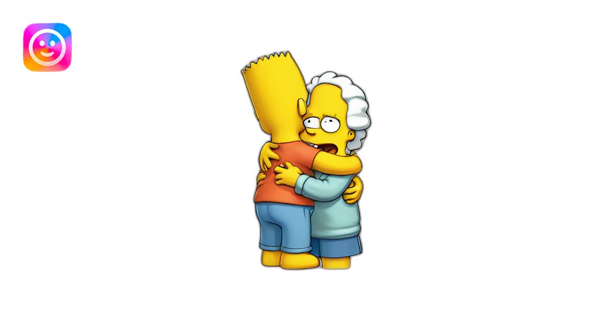 Simpsons hug and upset and cry emoji | AI Emoji Generator