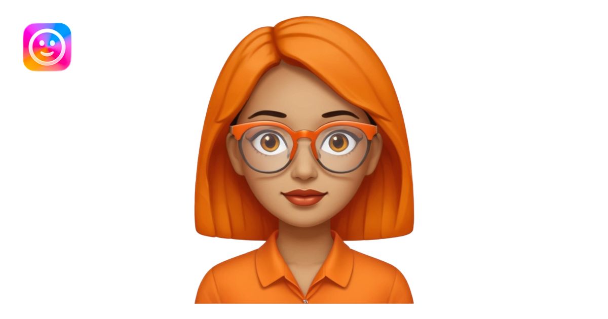 hispanic woman with orange sectacles and orange blouse with a collar ...