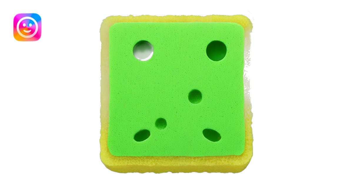 green flat square dish sponge emoji | AI Emoji Generator