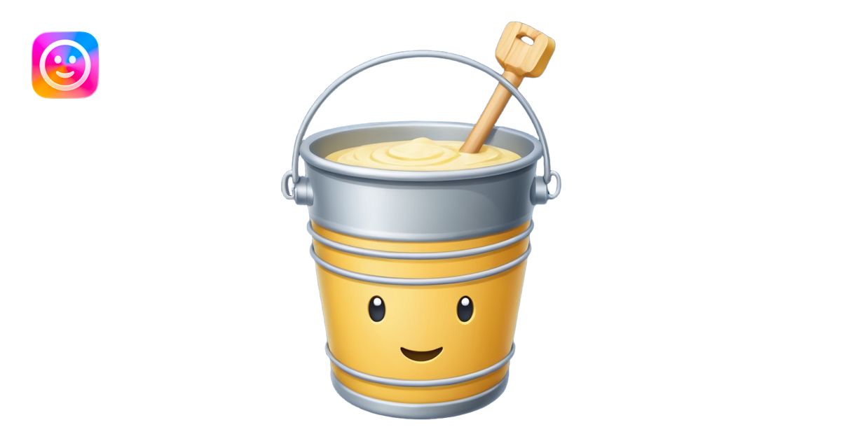 Create a butter churn bucket with stick showing emoji | AI Emoji Generator