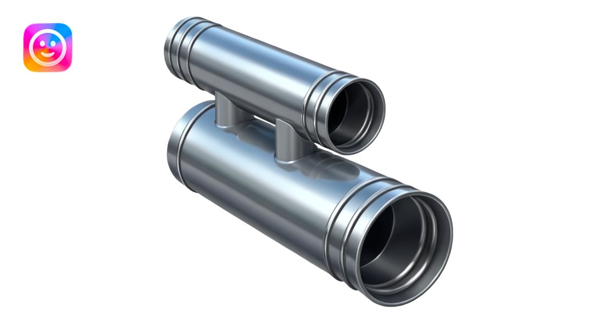 a steel shiny sewer pipe wastewater flows out emoji | AI Emoji Generator