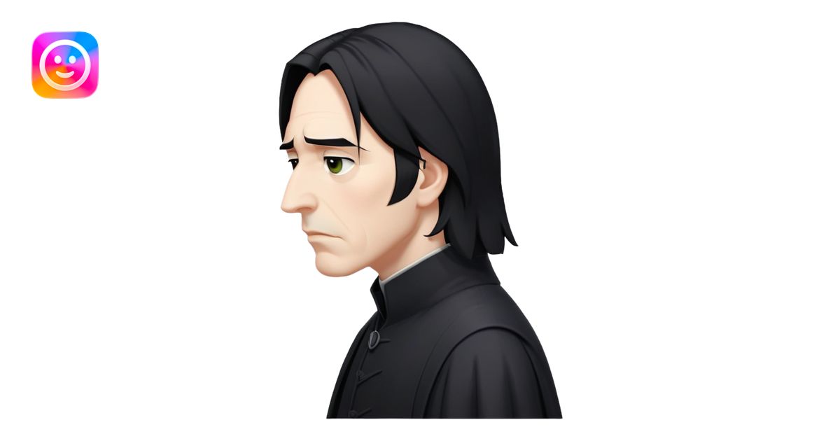sad Professor Snape side profile with black hair emoji | AI Emoji Generator