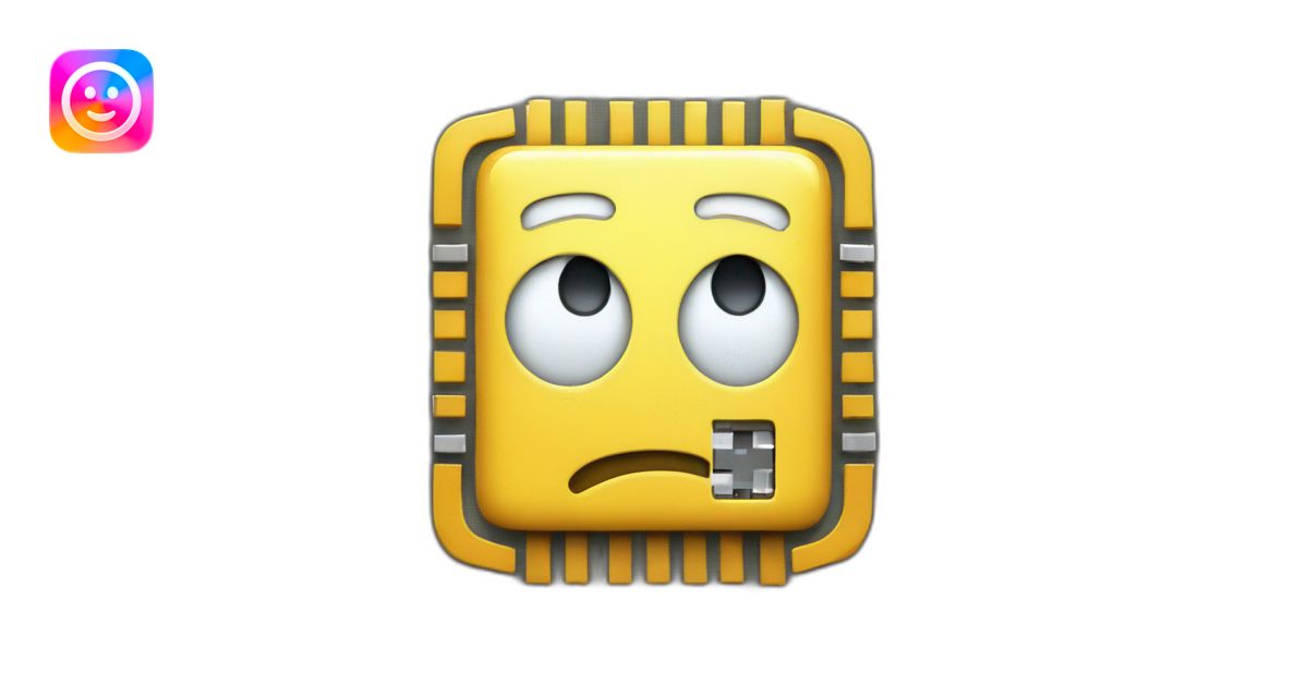 cpu microchip happy face emoji | AI Emoji Generator