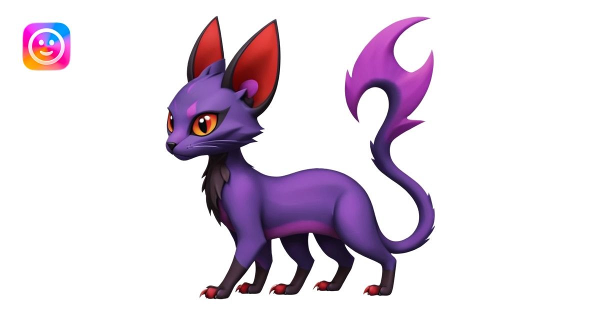 Black edgy Noivern-Noibat-Purloin-Torracat-Lykoi-Caracal-cat-Fakemon ...