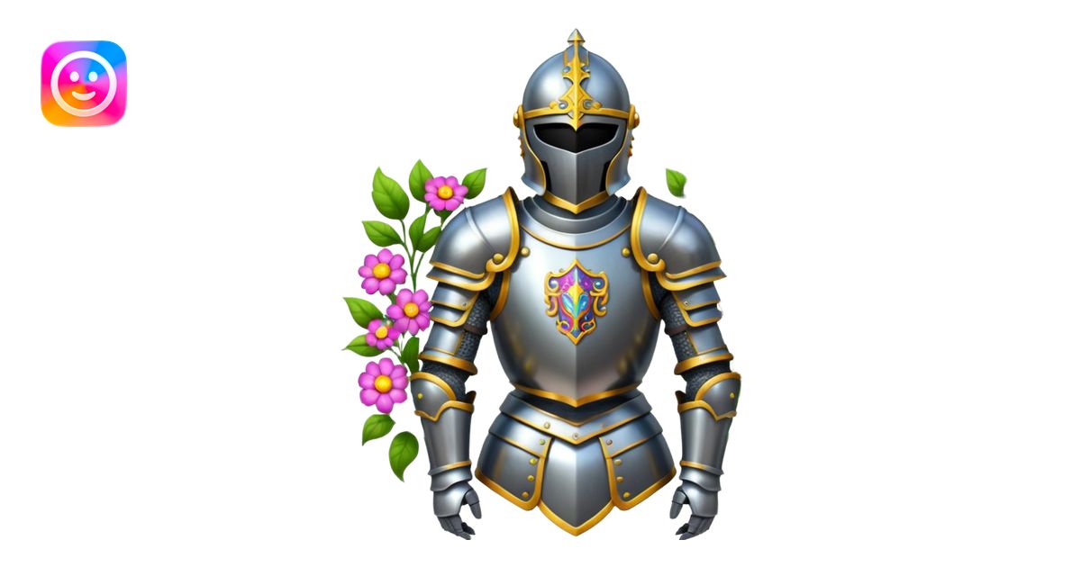 Knight armor in flowers emoji | AI Emoji Generator