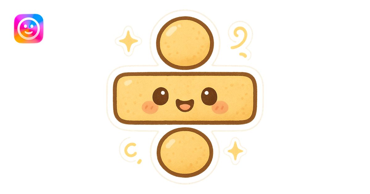 cute division sign (÷) character with a smiling face and whimsical ...