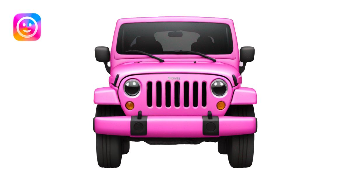 Pink 4 door jeep emoji | AI Emoji Generator