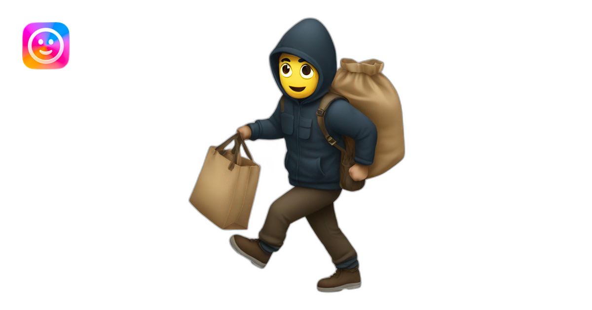 Thief carrying a bag emoji | AI Emoji Generator