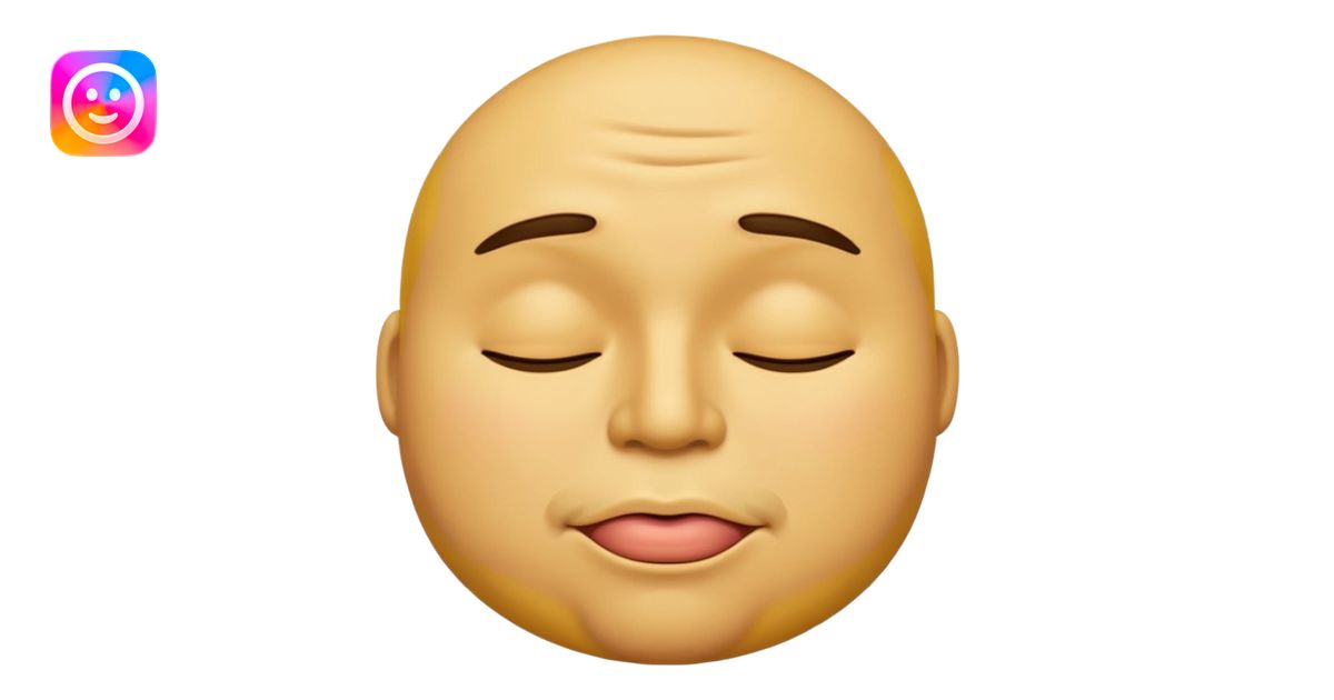 A male emoji with big fat lips with it’s eyes closed not smiling with ...