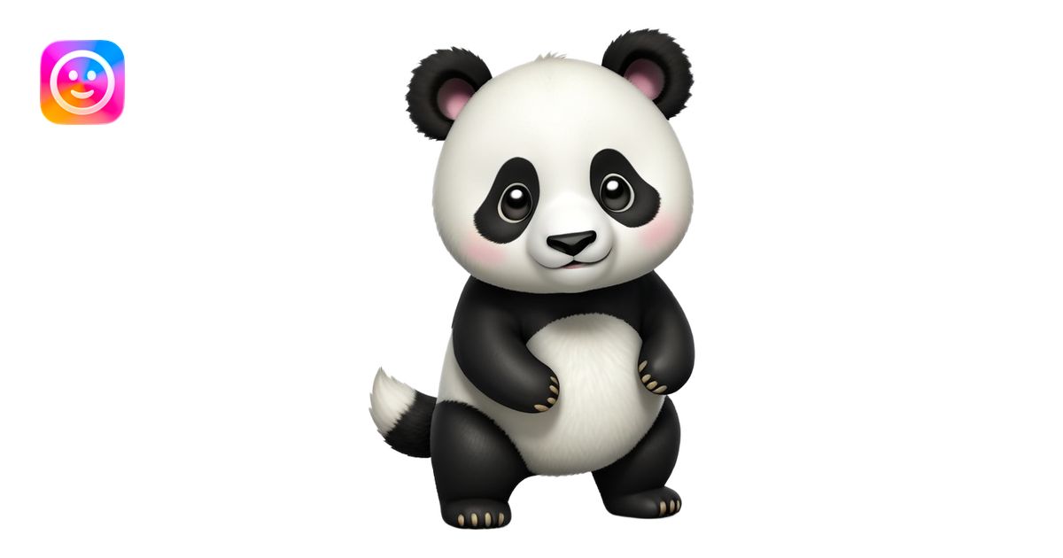 cinematic-[panda bear]-realistic-full-body-standing on all fours-emoji ...