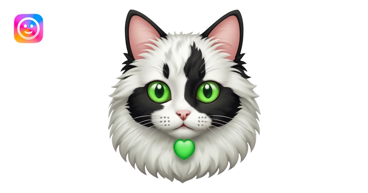 Black white cat emoji | AI Emoji Generator